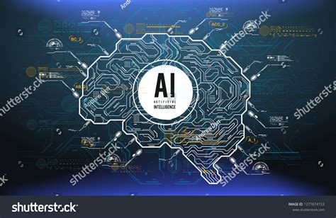 Futuristic Design Artificial Intelligence Brain Futuristic Stock Vector Royalty Free