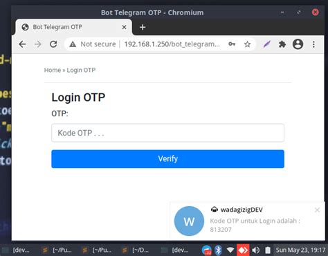 membuat otp untuk login website dengan bot telegram