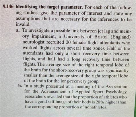 Solved 146 Identifying The Target Parameter For Each Of The