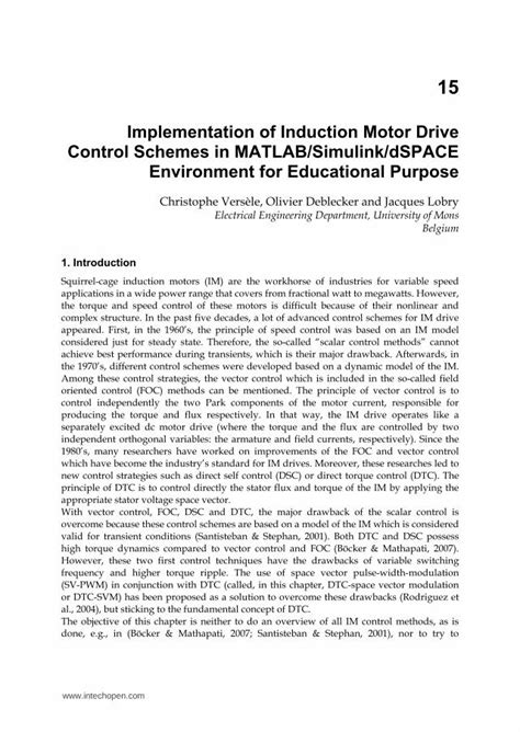 Pdf Implementation Of Induction Motor Drive Control Schemes In Matlab Dokumen Tips
