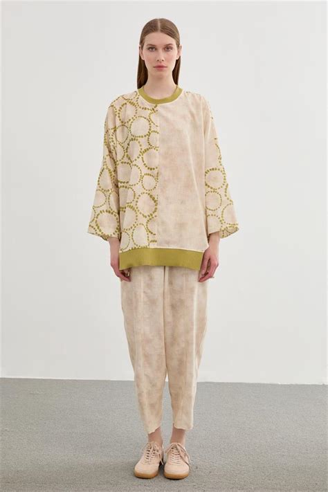 Patterned Green Combination Suit TK 1300