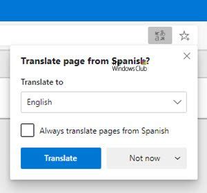 Enable Or Disable Website Language Translation In Microsoft Edge