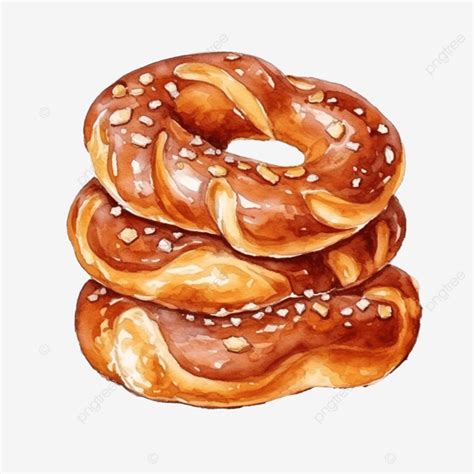 Postre De Pretzel De Acuarela Png Bocadillo Postre Galleta Salada