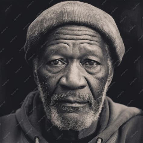 Premium Photo A Black And White Drawing Of A Man Wearing A Hat