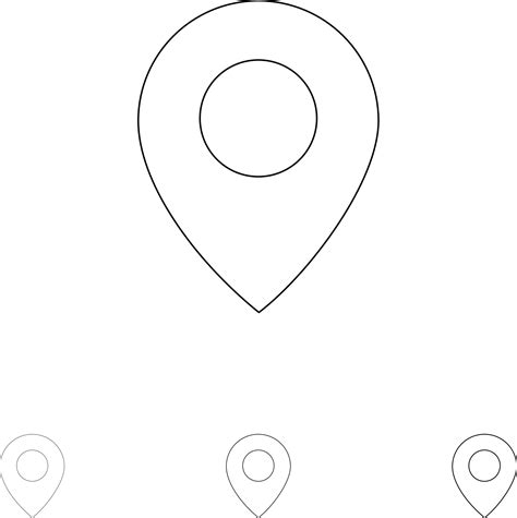 Twitter Location Map Bold And Thin Black Line Icon Set 19111938 Vector