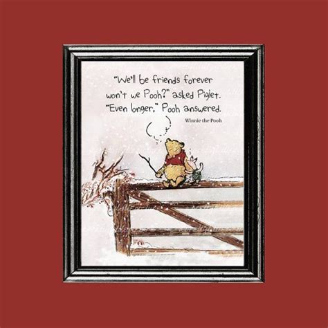 Classic Winnie The Pooh Featuring Pooh And Piglet Sitting On A Fence In