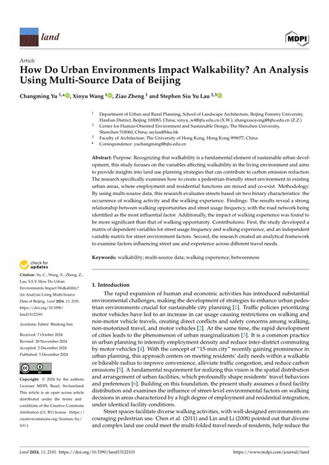 pdf how do urban environments impact walkability an analysis using