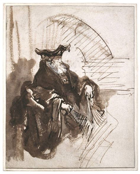 Rembrandt Seated Old Man Late 1630 Rembrandt Drawings Rembrandt