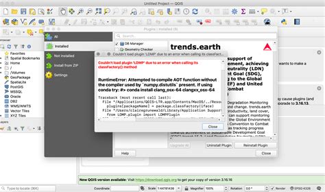 Trends Earth Plug In Not Loadable In QGIS Issue 520 ConservationInternational Trends Earth