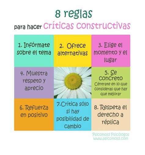 8 Reglas Para Hacer Críticas Constructivas Psicomold Psicólogos