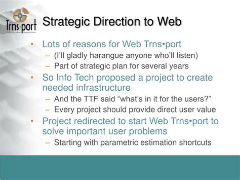 Ppt Shortcut To Parametric Estimation Via Web Trns •port Powerpoint Presentation Id4947336