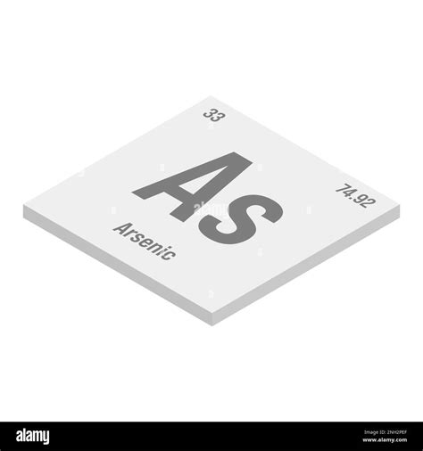 Arsenic As Gray 3d Isometric Illustration Of Periodic Table Element