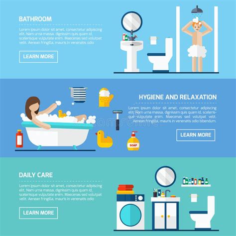 Iconos Planos De La Higiene Fijados Ilustración Del Vector