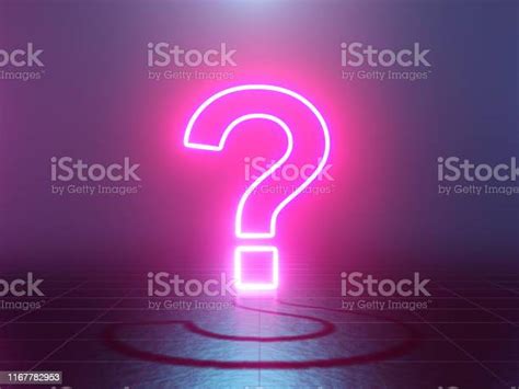 네온 빛나는 물음표 추상적 인 파란색과 분홍색 배경 3d 렌더링 네온에 대한 스톡 사진 및 기타 이미지 네온 물음표 파란색 Istock
