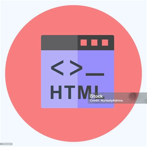 Ikon Html Cocok Untuk Simbol Pemrograman Gaya Datar Desain Sederhana