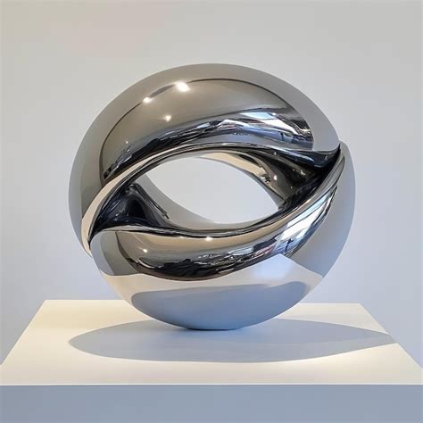 A Polished Abstract Sculpture With Smooth Curves And Reflective Surfaces Premium Ai Generated