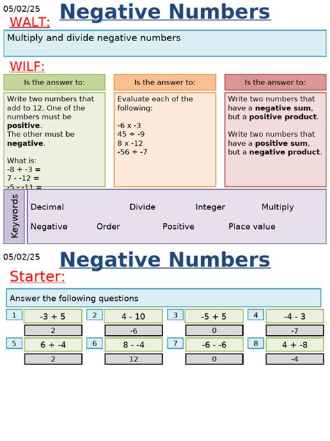 3 Multiply And Divide Negative Numbers Pdf Multiplication Arithmetic