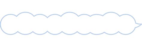 長いお団子みたいな吹き出し（青）の無料フリーイラスト かわいい手描きの無料素材「てがきっず」保育園・小学校・介護施設にぴったりのフリー