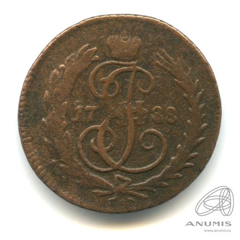 Деньга ½ копейки 1788 без букв монетного двора Чекан в СПБ