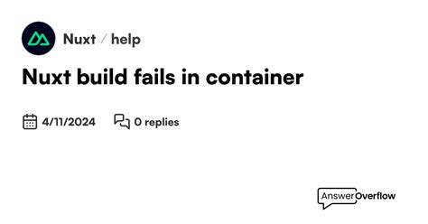 Nuxt Build Fails In Container Nuxt