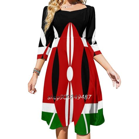Coffee And Strawberry Donuts Pattern White Square Neck Dress Sweet Summer