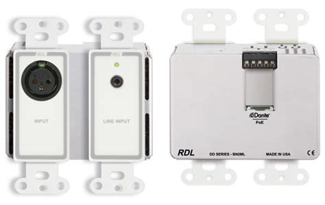 Dd Bn2m Wall Mounted Bi Directional Mic Line Dante Interface 2 X 2