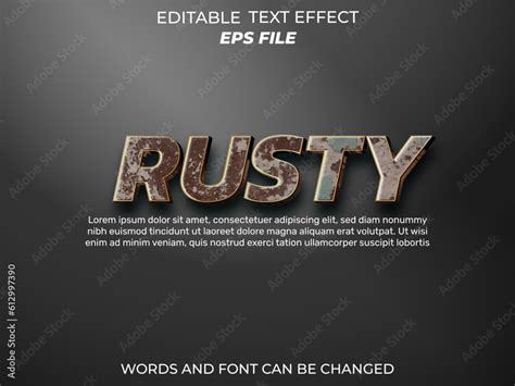 Rusty Text Effect Font Editable Typography 3d Text Vector Template Stock Vector Adobe Stock Rusty Text Effect Font Editable Typography 3d Text Vector Template Stock Vector Adobe Stock