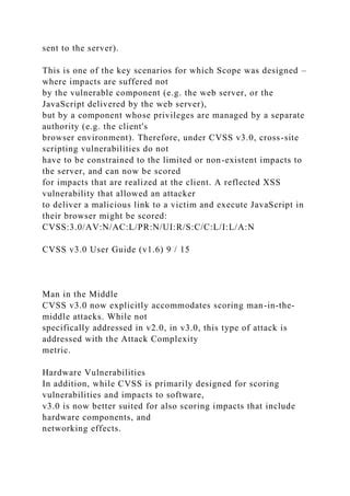 Common Vulnerability Scoring System V User Guidethe C Docx