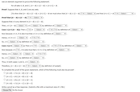 Solved Use An Element Argument To Prove The Following Chegg
