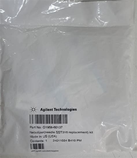 Nebulizer Needle Sst316 Replacement Kit Agilent Technologies G1958 60137 Inc Igv