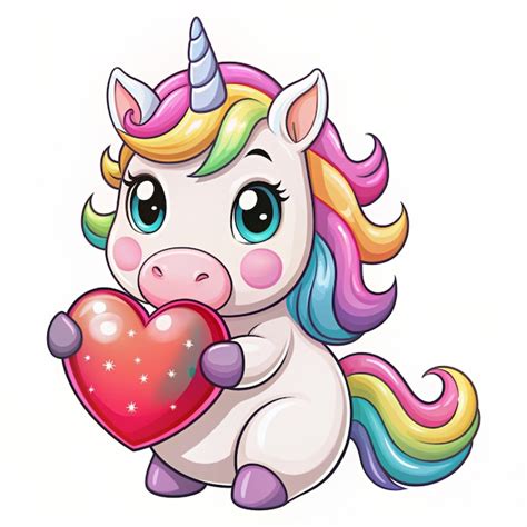 Cute Unicorn Bite Love Heart Cartoon Vector Icons Illustration Flat