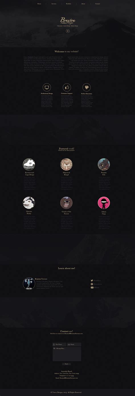 Braxton One Page Portfolio On Behance