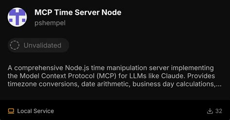 Mcp Time Server Node Mcp Servers · Lobehub