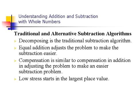 Understanding Addition And Subtraction With Whole Numbers Adapted