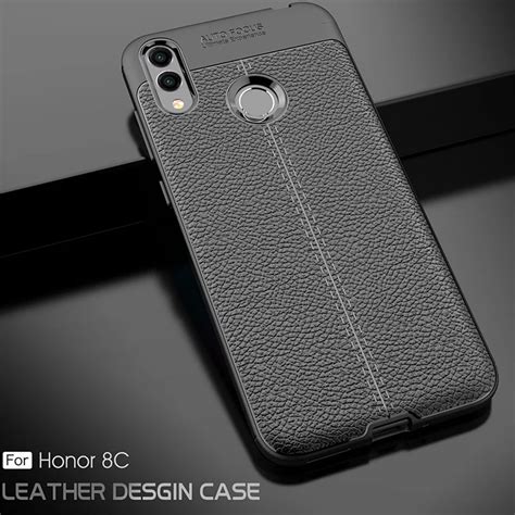 Silicone Case For Honor 8C case Leather TPU Phone Case Back Cover On ...
