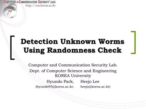 ppt detection unknown worms using randomness check powerpoint