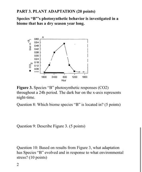 Solved Part 3 Plant Adaptation 20 Points Species B S