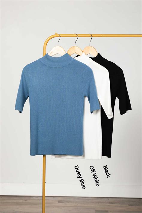Short Sleeve Mock Neck Knit Top · Filly Flair