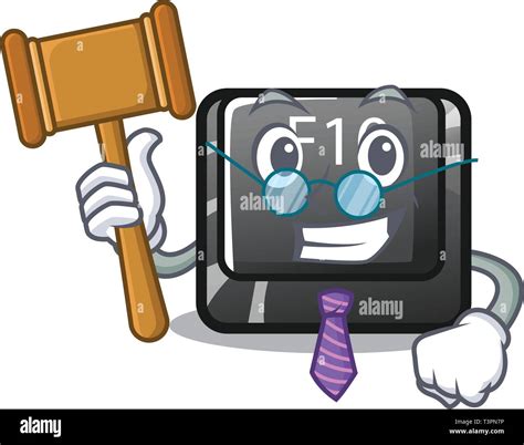 Judge F10 Button Installed On Cartoon Computer Stock Vector Image And Art