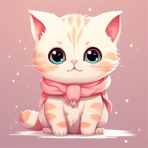 Premium Ai Image Cute Kawaii Cat Illustration