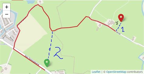 ors directions shortest path through green openrouteservice