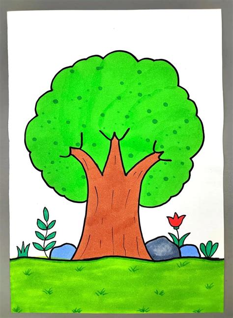 一棵带树叶大树简笔画（推荐12张） 简笔画图片大全