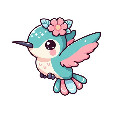 Premium Vector Cute Hummingbird Cartoon Vector On White Background