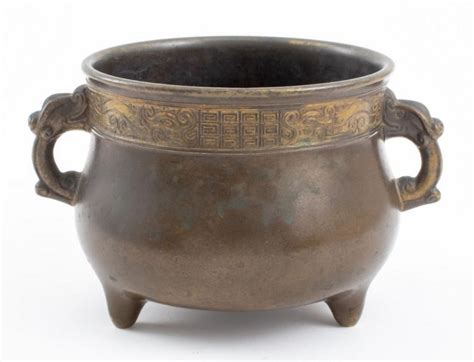 Sold Price Chinese Gilt And Patinated Bronze Xuande Mark Censer