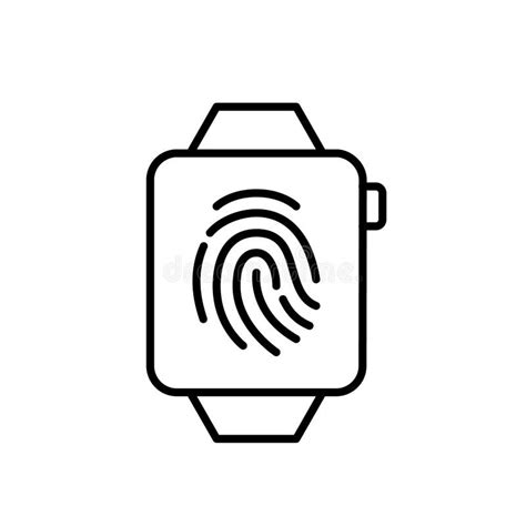 Fingerprint On Smart Watch Biometric User Account Access Pixel Perfect Editable Stroke Icon