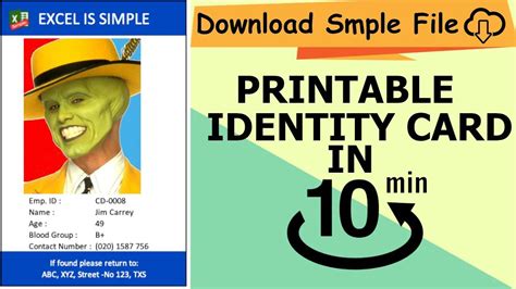 Design A Printable Identity Card Excel Template In 10 Minutes Image