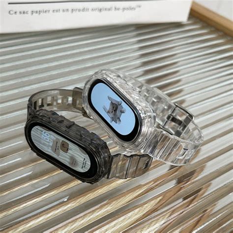 New Silicone TPU Resin Strap For Xiaomi Mi Band Integrated Glacier Armor