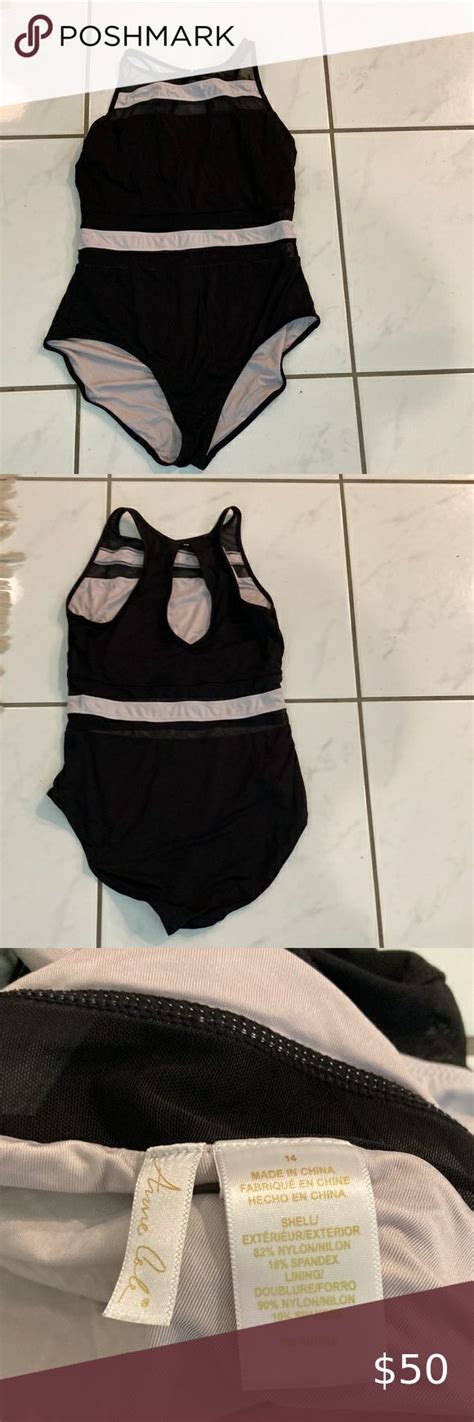 Anne Cole Black And White Bathing Suit 14 Bikinis Swimwear Bathing