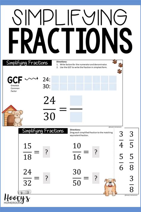 Simplifying Fractions Activities Google Slides