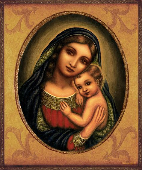 Oval Madonna Mixed Media By Ananda Vdovic Fine Art America